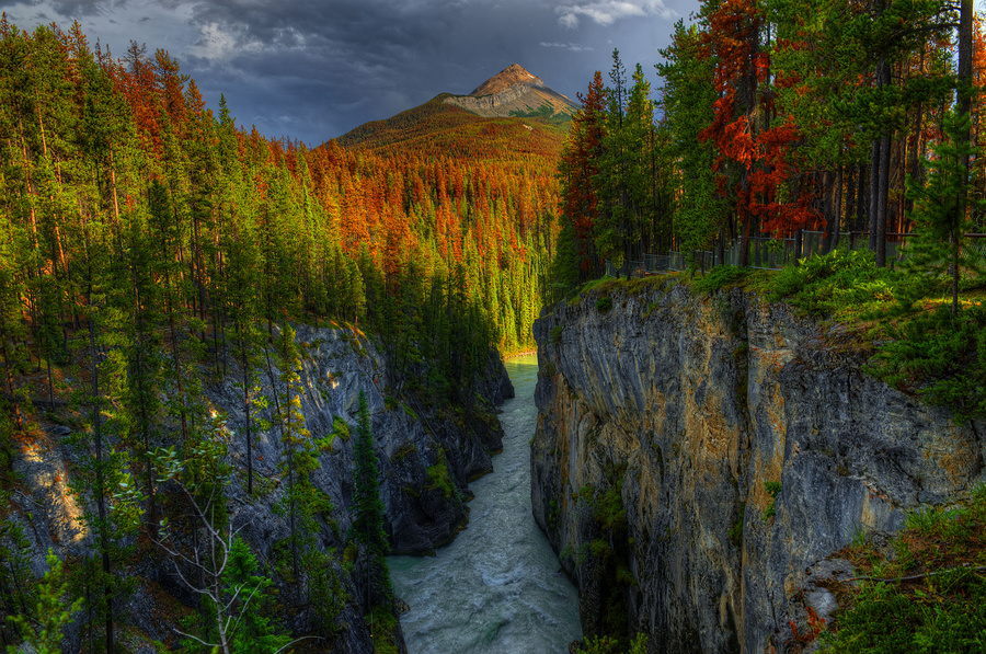 Sunwapta falls valley, Jasper AB Canada. - hdrcreme